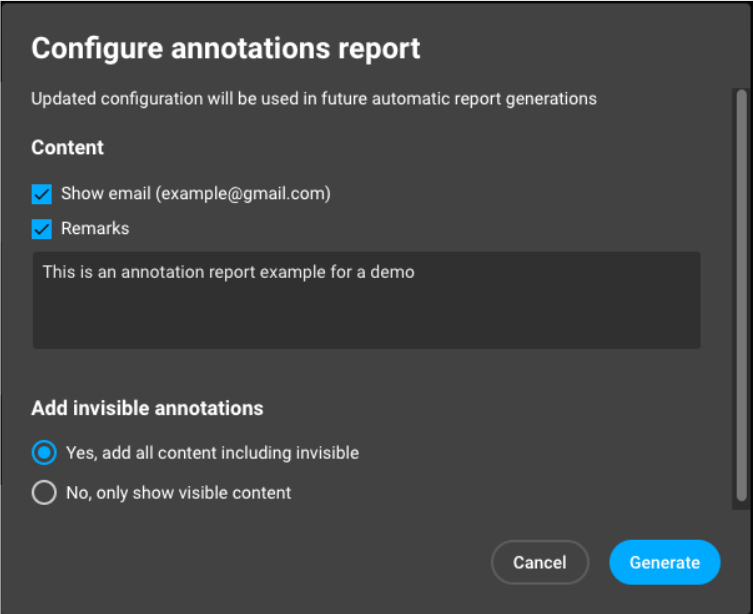Annotations report - PIX4Dcloud Advanced
